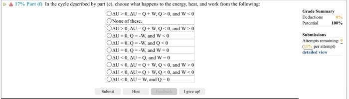 Solved (17%) Problem 3: A monatomic ideal gas is in a state | Chegg.com