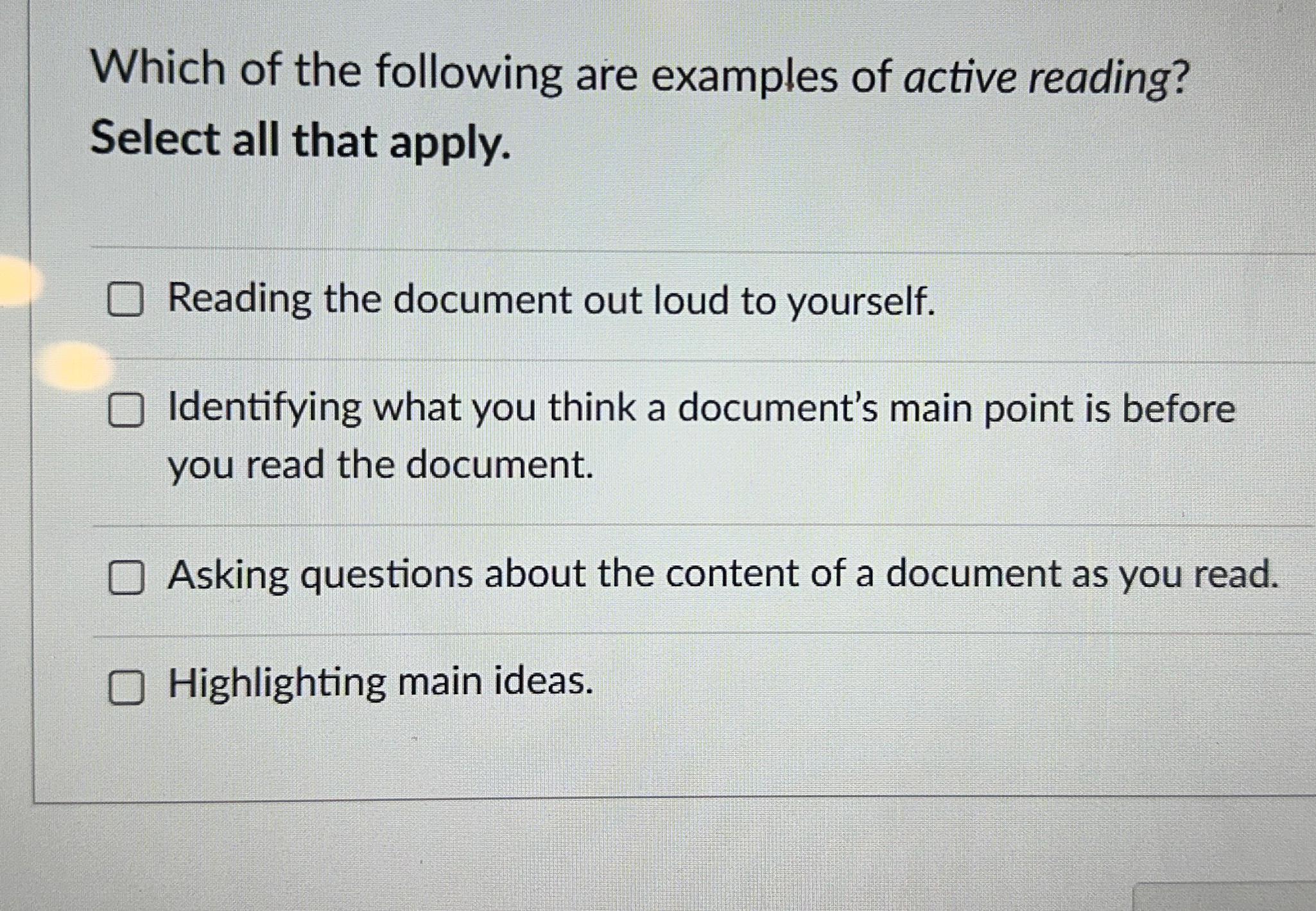 Solved Which of the following are examples of active | Chegg.com