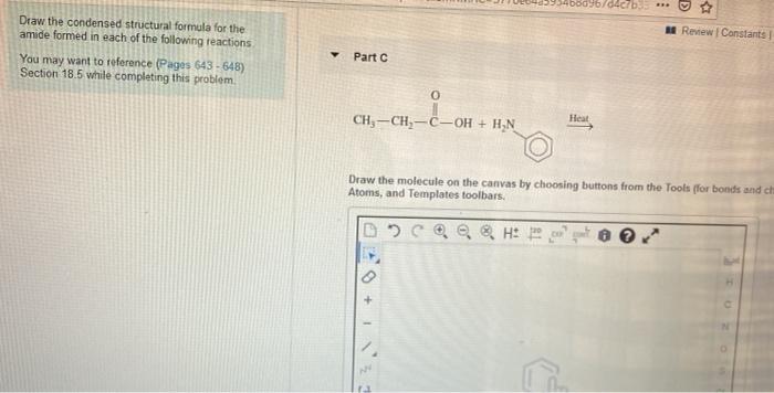 Solved Draw the condensed structural formula for the amide | Chegg.com