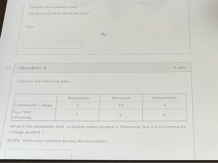 Solved Consider the following data: What is the probability | Chegg.com