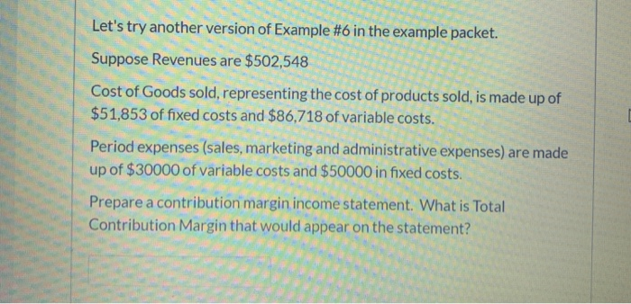 Solved Let's try another version of Example #6 in the | Chegg.com