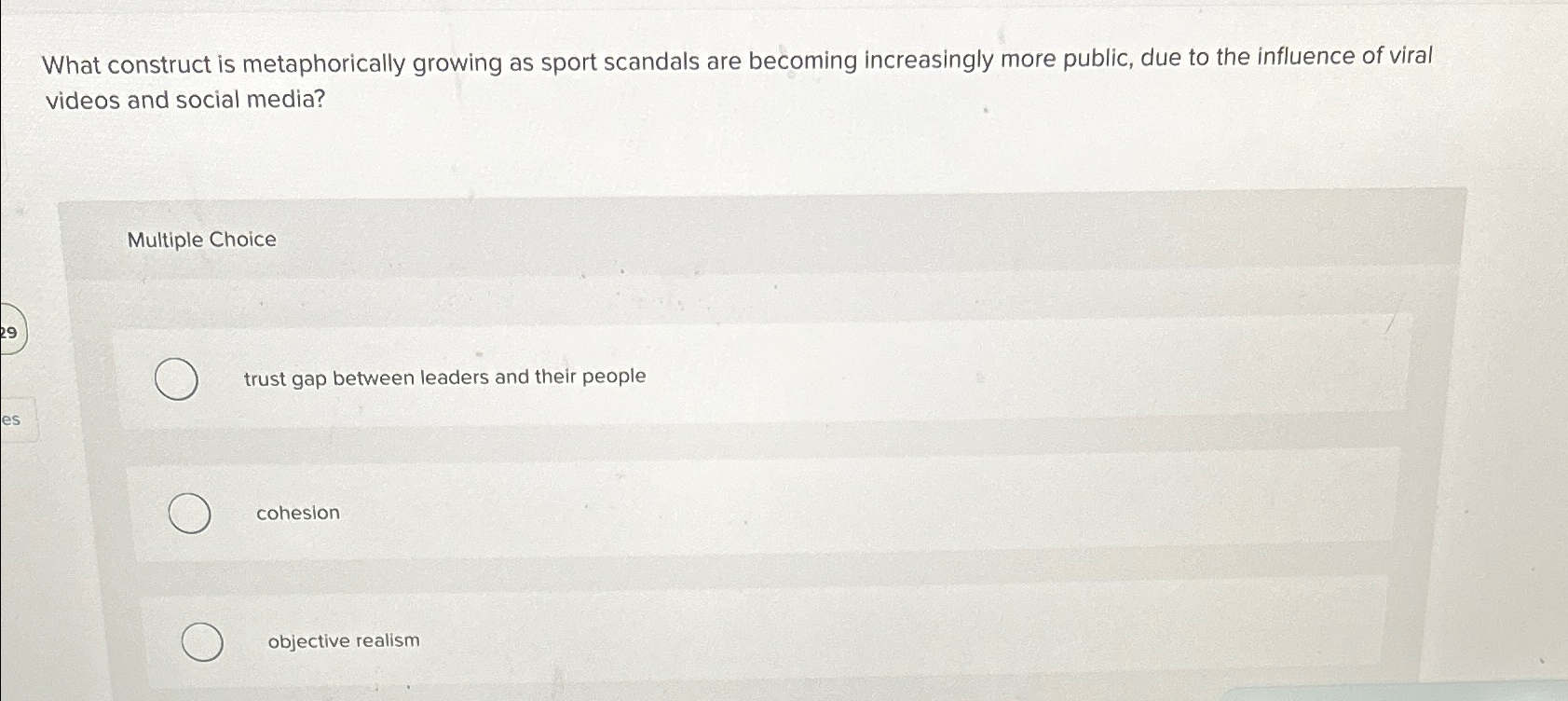 Solved What construct is metaphorically growing as sport | Chegg.com