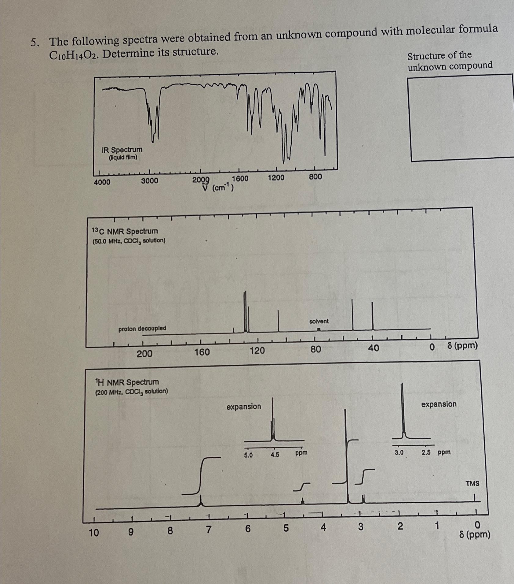 Solved Determine the structure of the unknown compound | Chegg.com