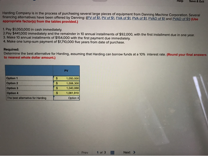 Solved Hep Save & EXIE Harding Company is in the process of | Chegg.com