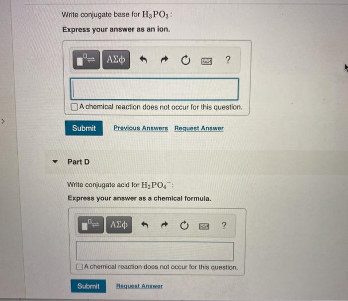 Solved Write conjugate base for H3PO3 : Express your answer | Chegg.com