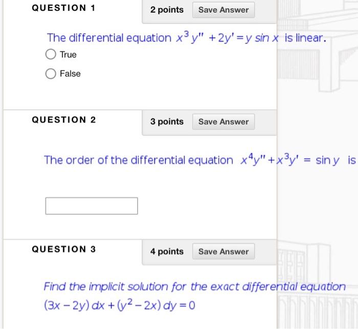 Solved Find the implicit solution for the exact differential | Chegg.com