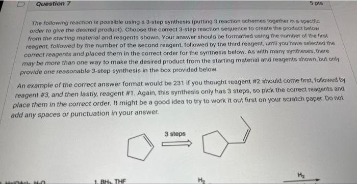 Solved The following reaction is possible using a 3-step | Chegg.com