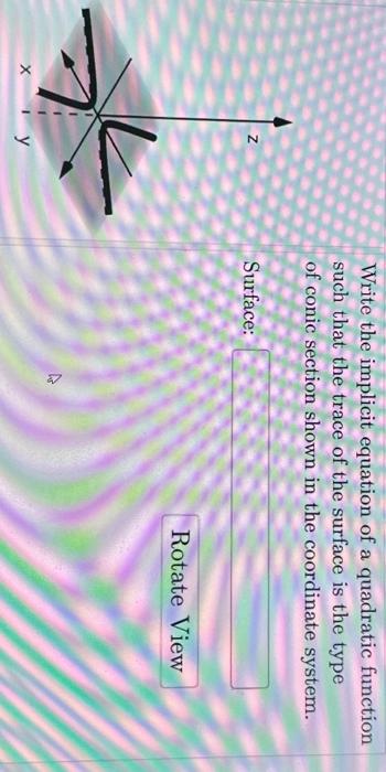 Solved Write The Implicit Equation Of A Quadratic Function