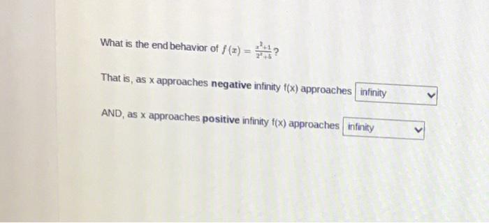 Solved What is the end behavior of f(x) = That is, as x | Chegg.com
