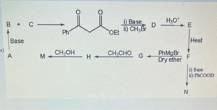Solved Write the names of the compound form A to N, along | Chegg.com