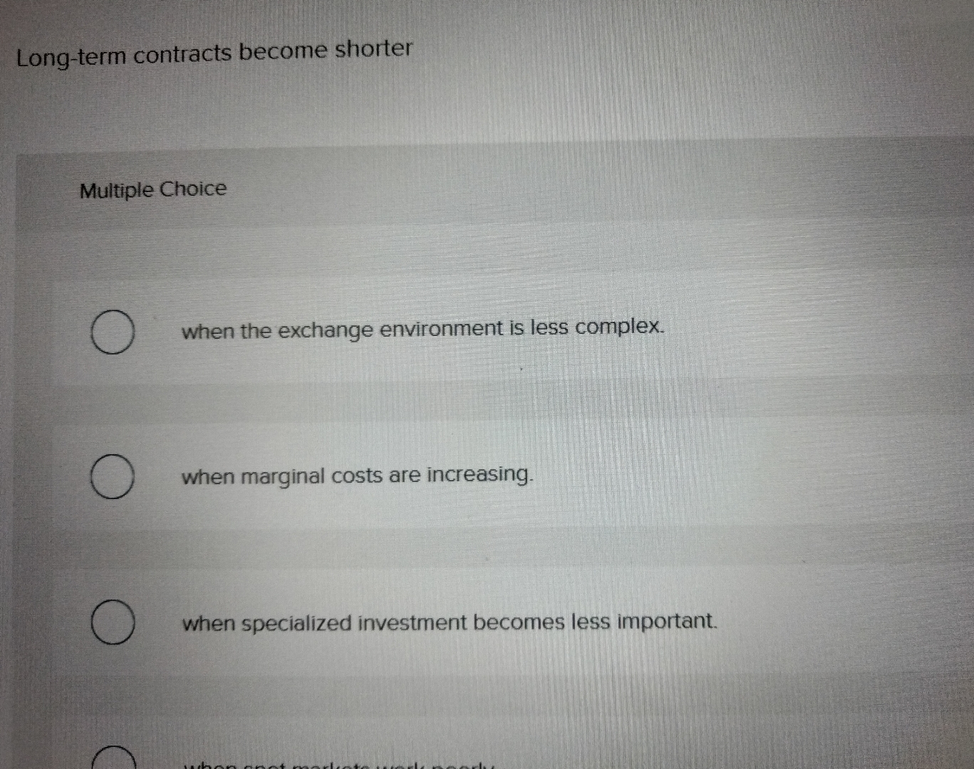 Solved Long-term contracts become shorterMultiple Choicewhen | Chegg.com
