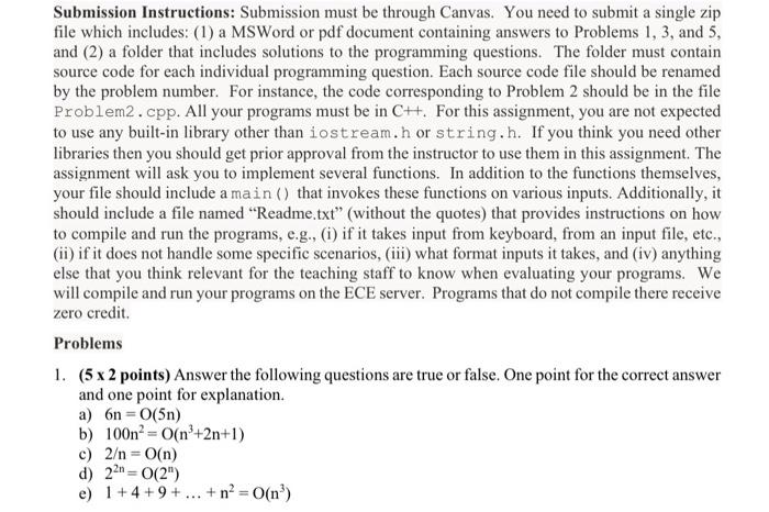 Solved Submission Instructions: Submission must be through | Chegg.com