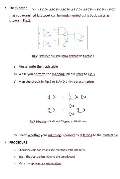 Solved a) The function Y= ABCD+ABC D+ ABC | Chegg.com