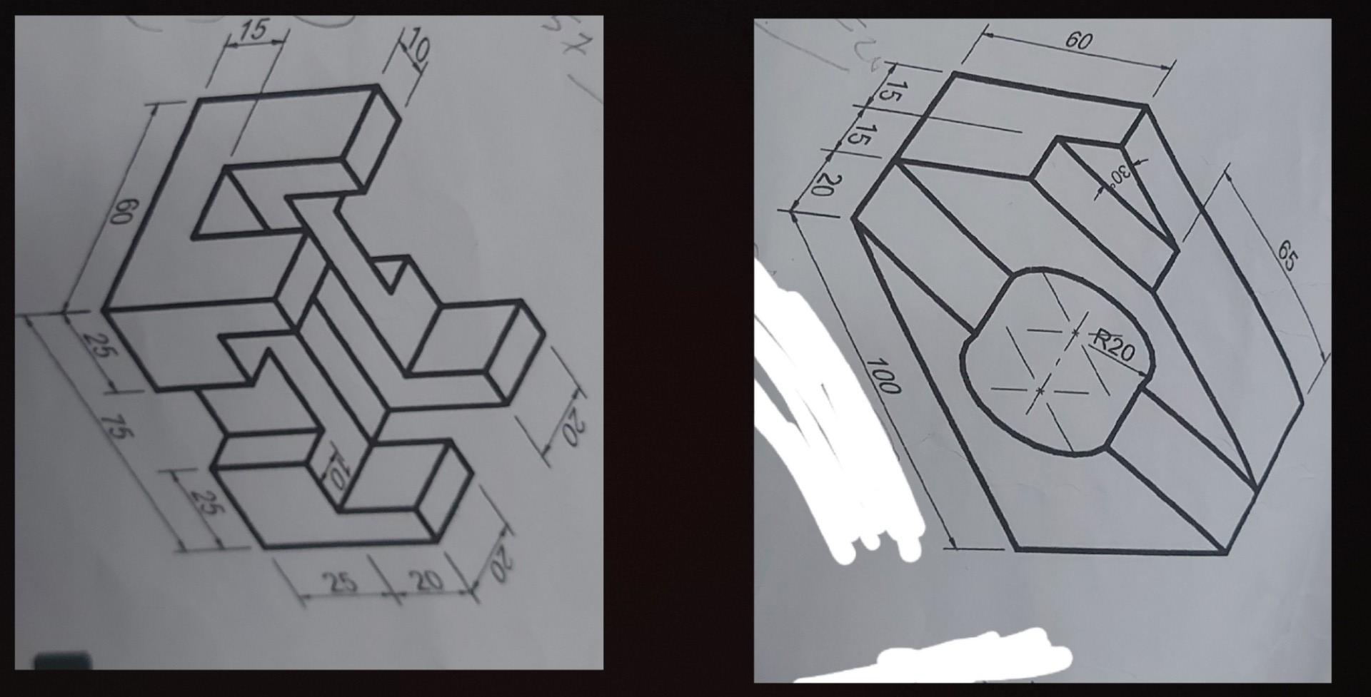 Solved autocad drawing projection section line to front view | Chegg.com