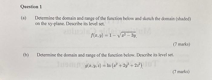 Solved Determine the domain and range of the function below | Chegg.com