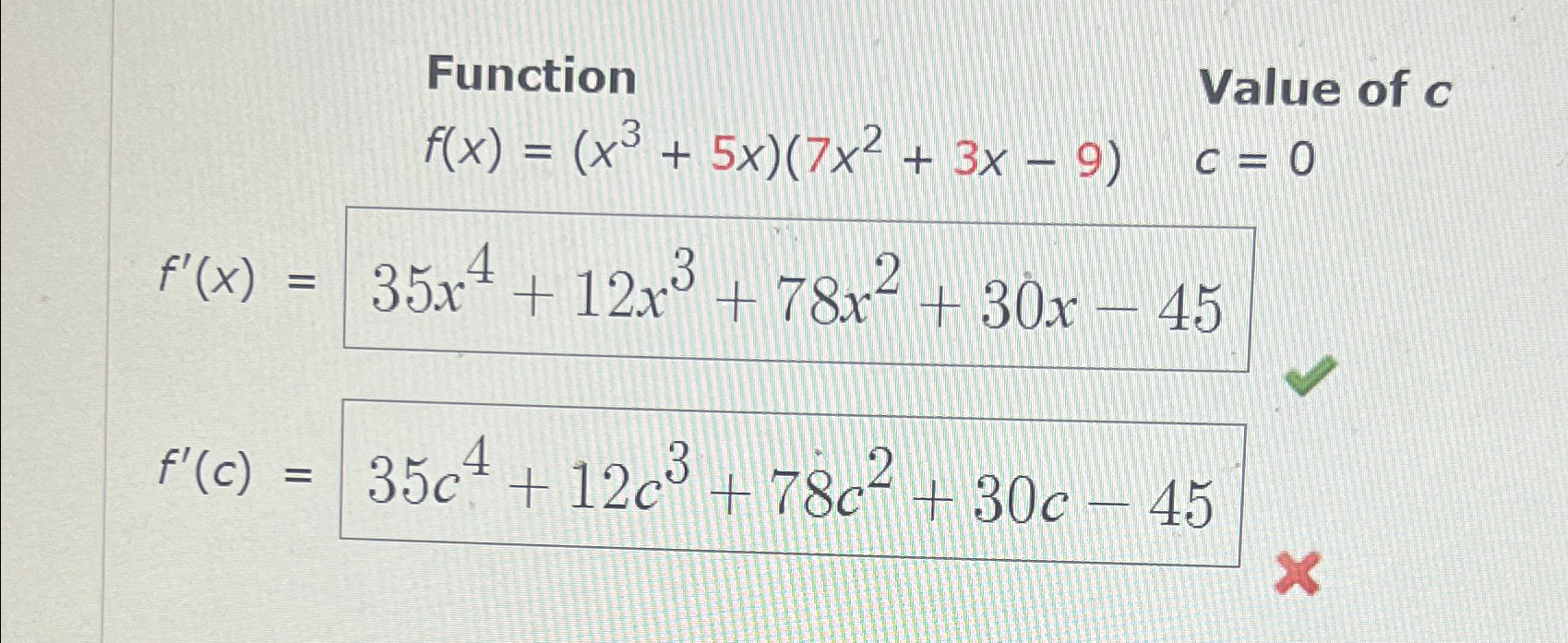 Solved Functionf X X3 5x 7x2 3x 9 Value Of
