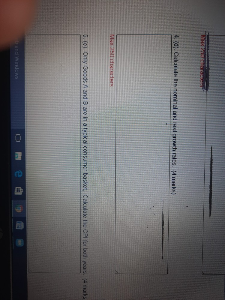 Solved Max 250 characters 4. (d). Calculate the nominal and | Chegg.com