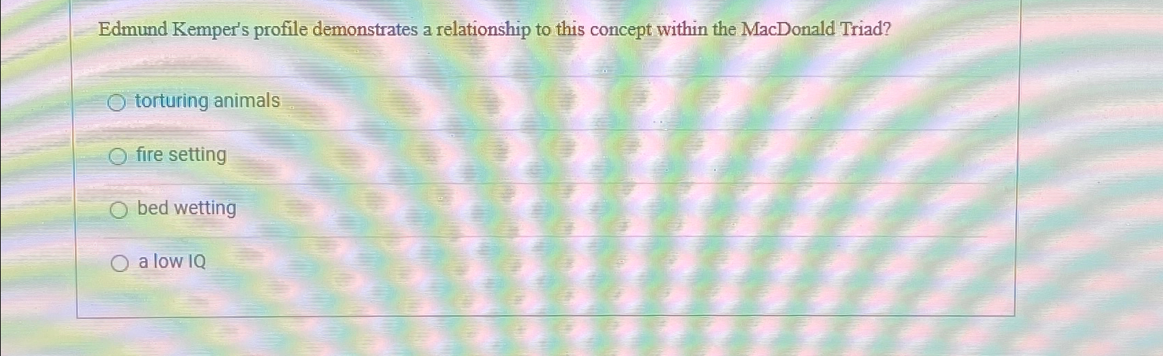 Solved Edmund Kemper's profile demonstrates a relationship | Chegg.com