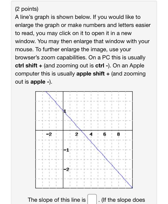 Solved (2 points) A line's graph is shown below. If you | Chegg.com