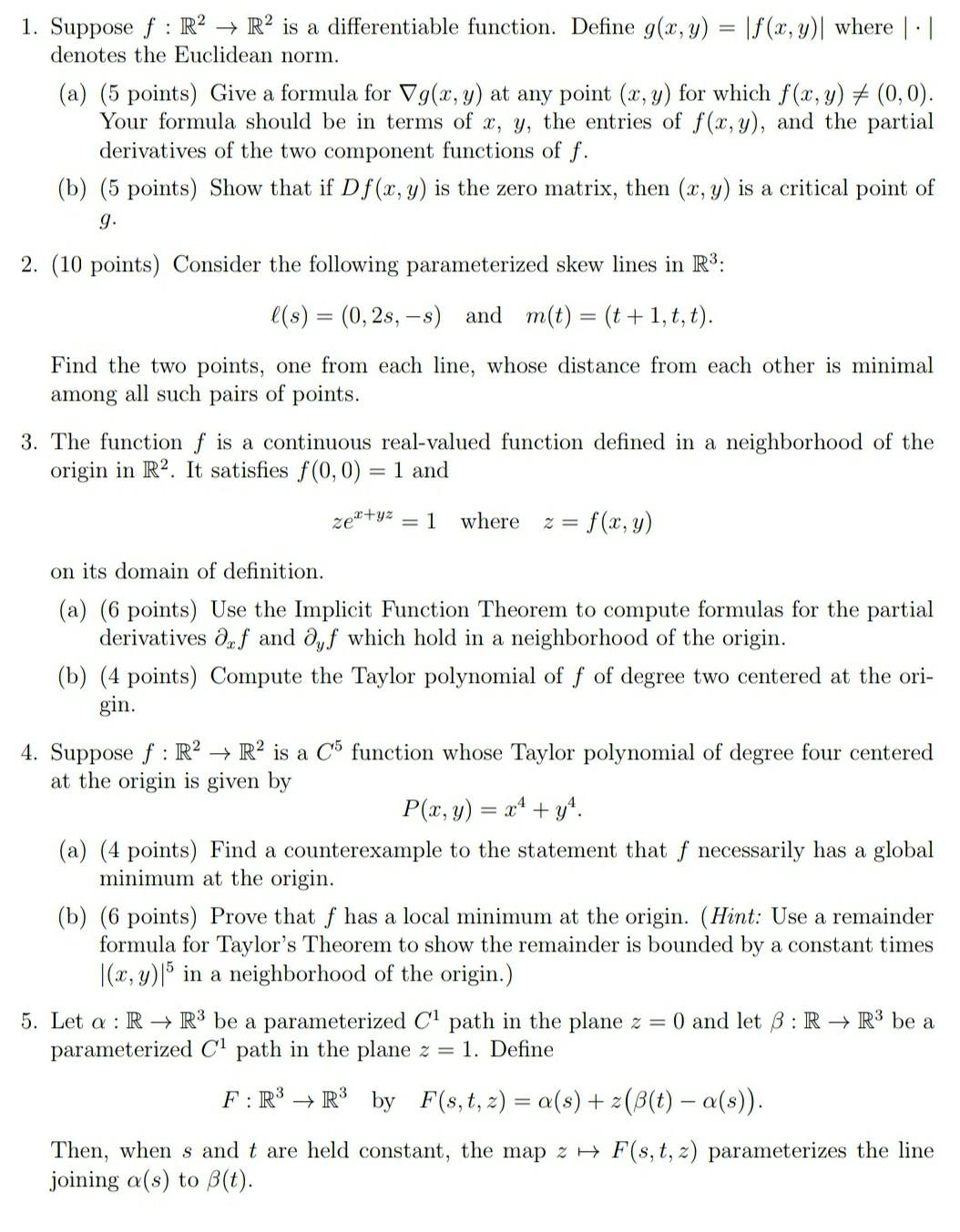 1. Suppose f: R2 + R2 is a differentiable function. | Chegg.com