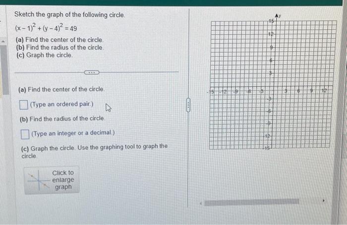 Solved Sketch the graph of the following circle. | Chegg.com
