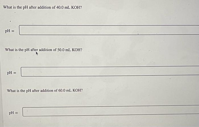 Solved Calculate the pH for each case in the titration of | Chegg.com