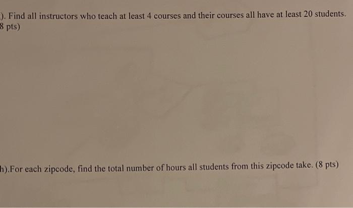 Solved Consider the following schemas for a course | Chegg.com