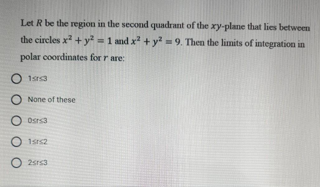 Solved Let R be the region in the second quadrant of the | Chegg.com