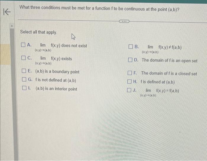 Solved What three conditions must be met for a function f to | Chegg.com