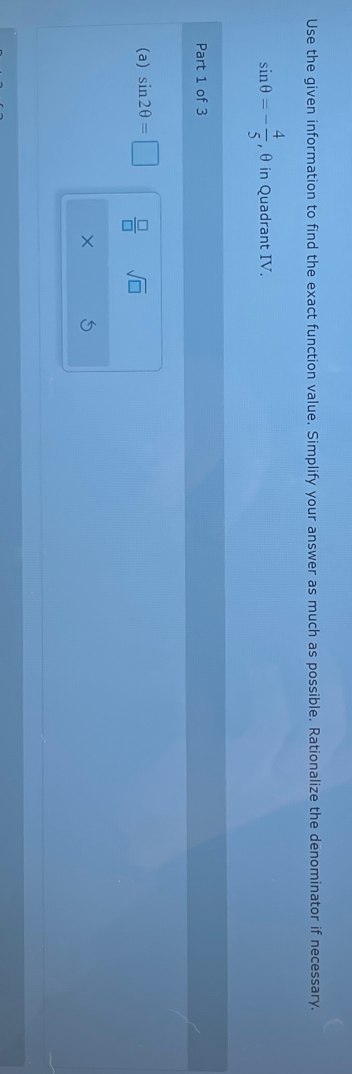 Solved Use the given information to find the exact function | Chegg.com