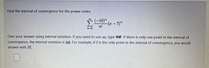 Solved Find the interval of convergence for the power series | Chegg.com