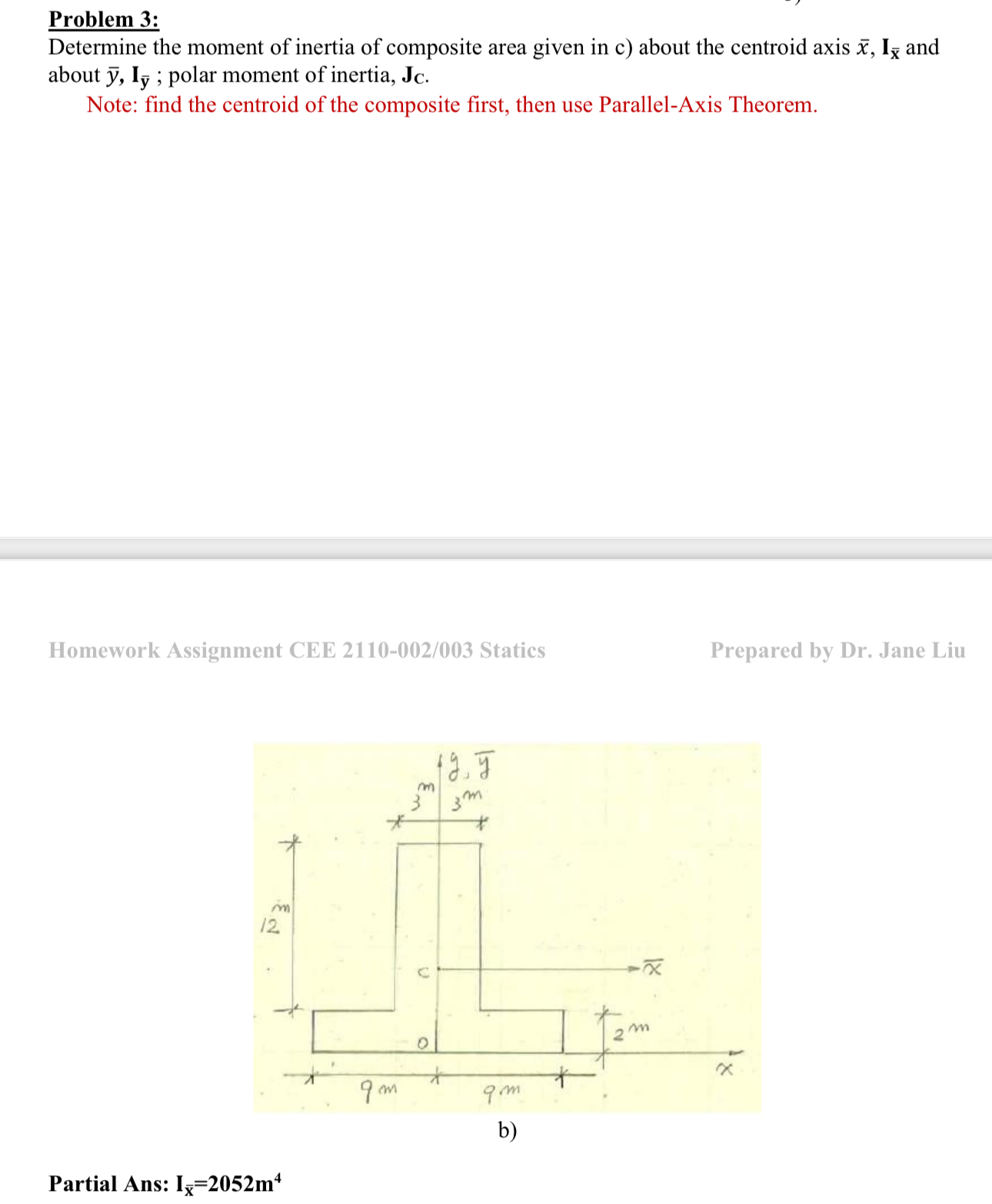 Solved Problem 3:Determine the moment of inertia of | Chegg.com