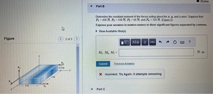 Solved Determine the resultant moment of the forces acting | Chegg.com