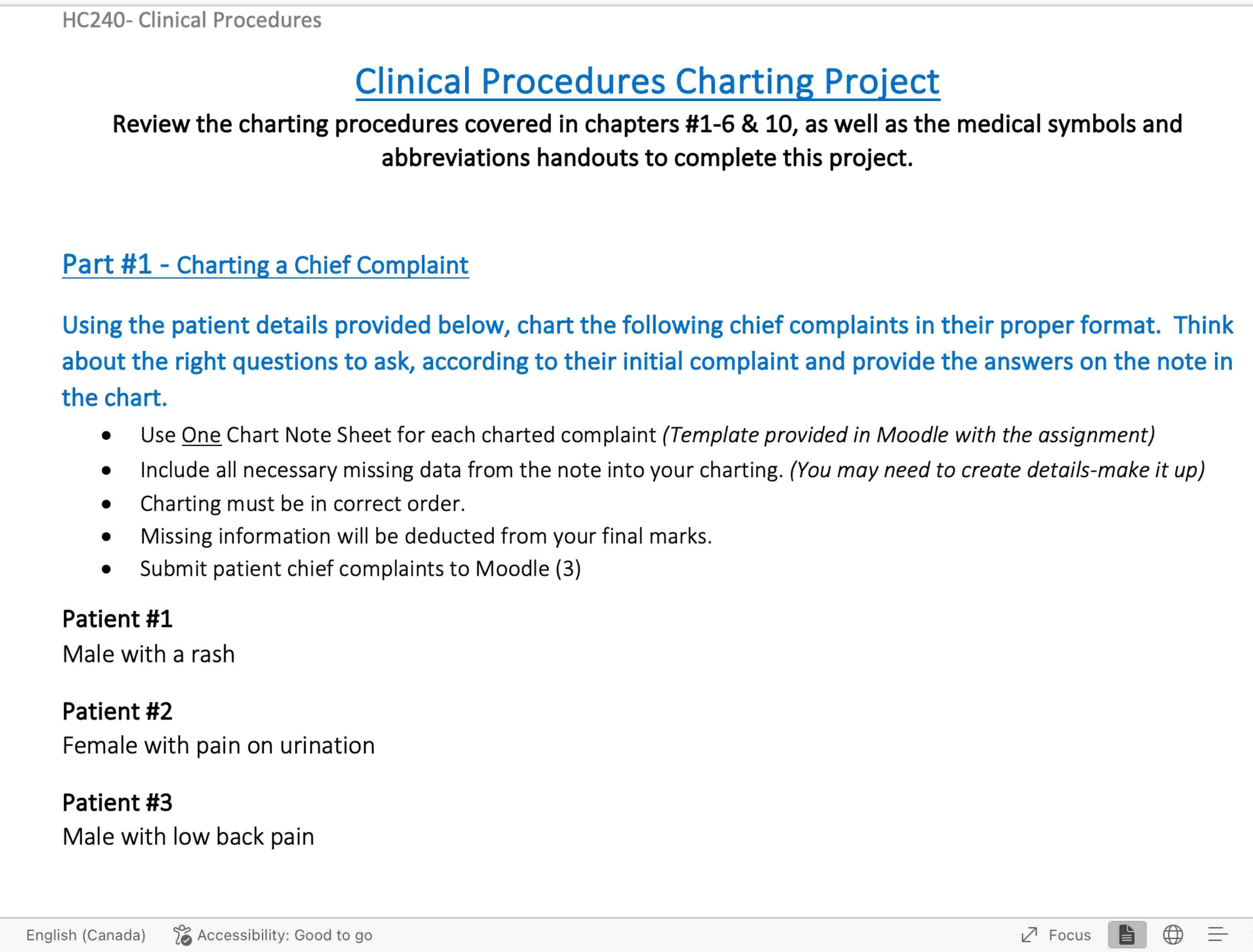 Solved Clinical Procedures Charting Project Review the | Chegg.com
