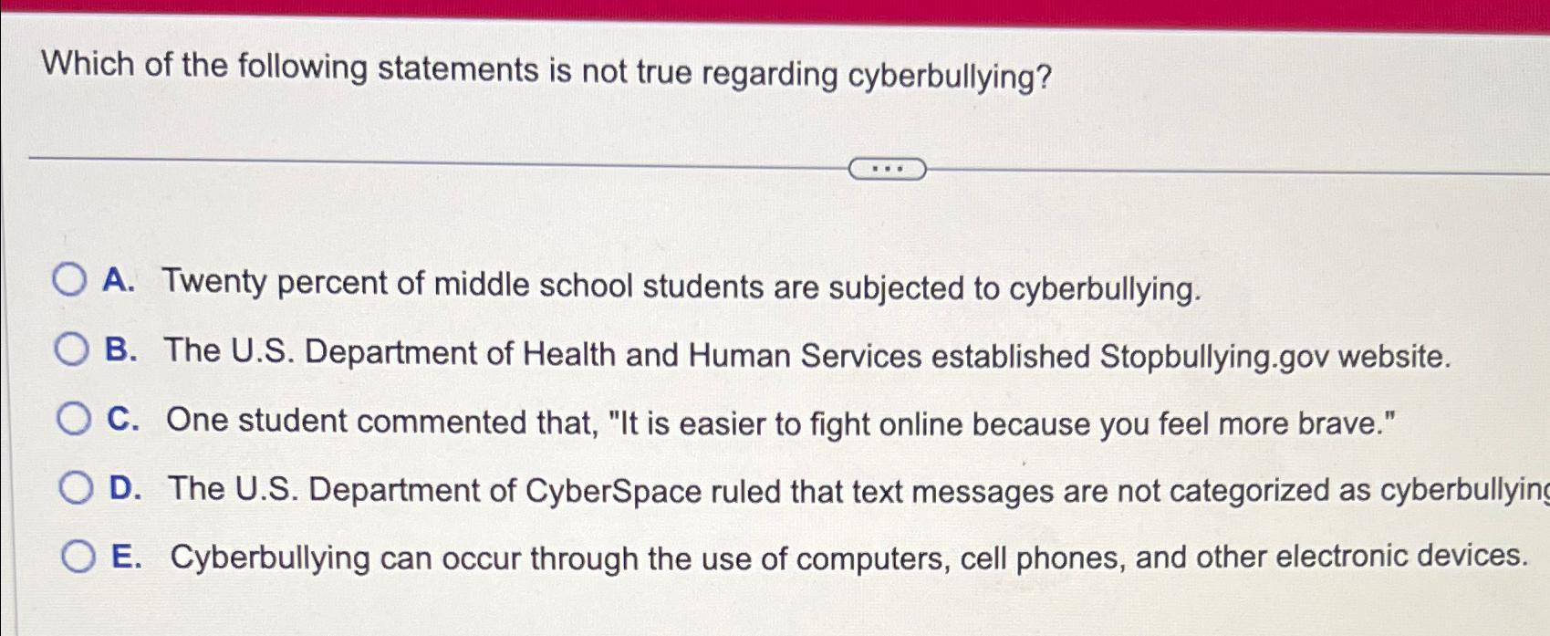 Solved Which of the following statements is not true | Chegg.com