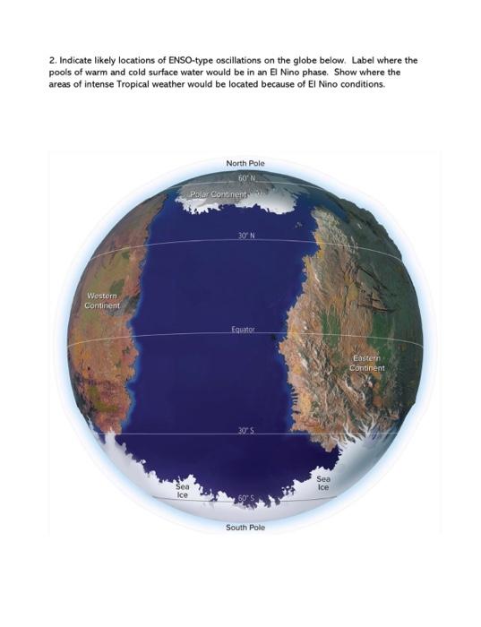 Solved 2. Indicate likely locations of ENSO-type | Chegg.com