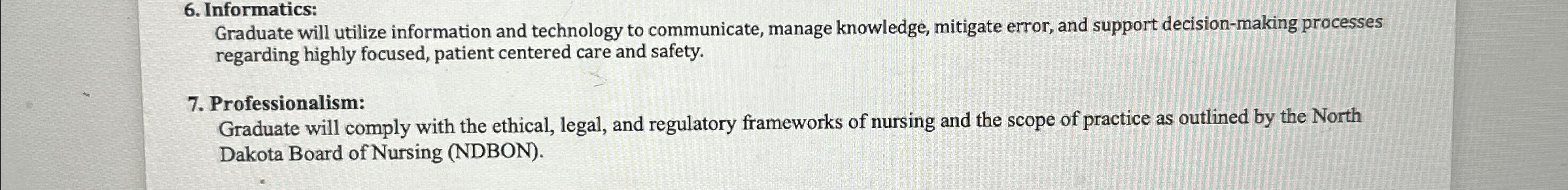 Solved Informatics:Graduate will utilize information and | Chegg.com