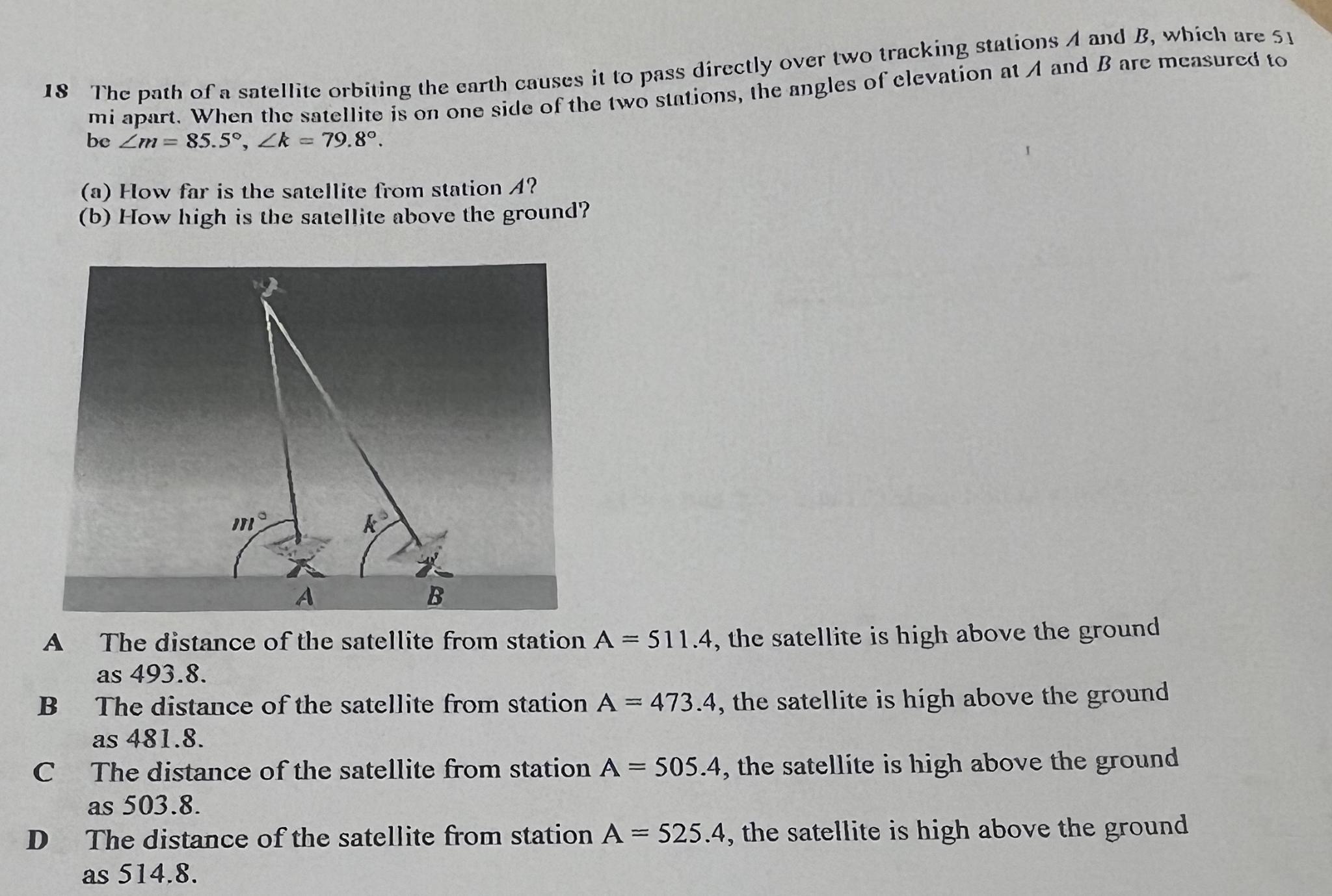 Solved 18 ﻿The path of a satellite orbiting the earth causes | Chegg.com