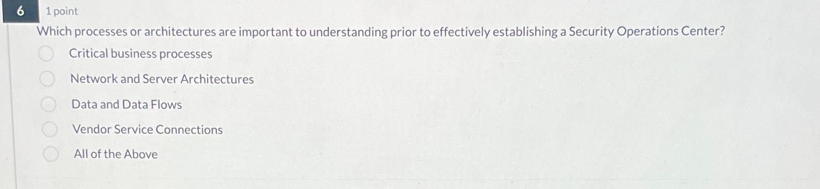 Solved 61 ﻿pointWhich processes or architectures are | Chegg.com