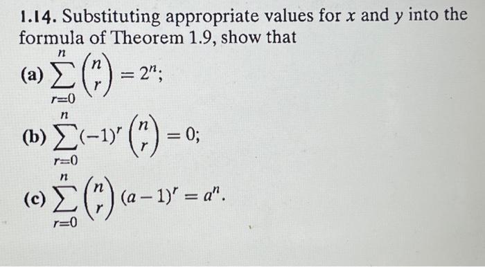 Solved 1.14. Substituting appropriate values for x and y | Chegg.com Solved 1.14. Substituting appropriate values for x and y | Chegg.com