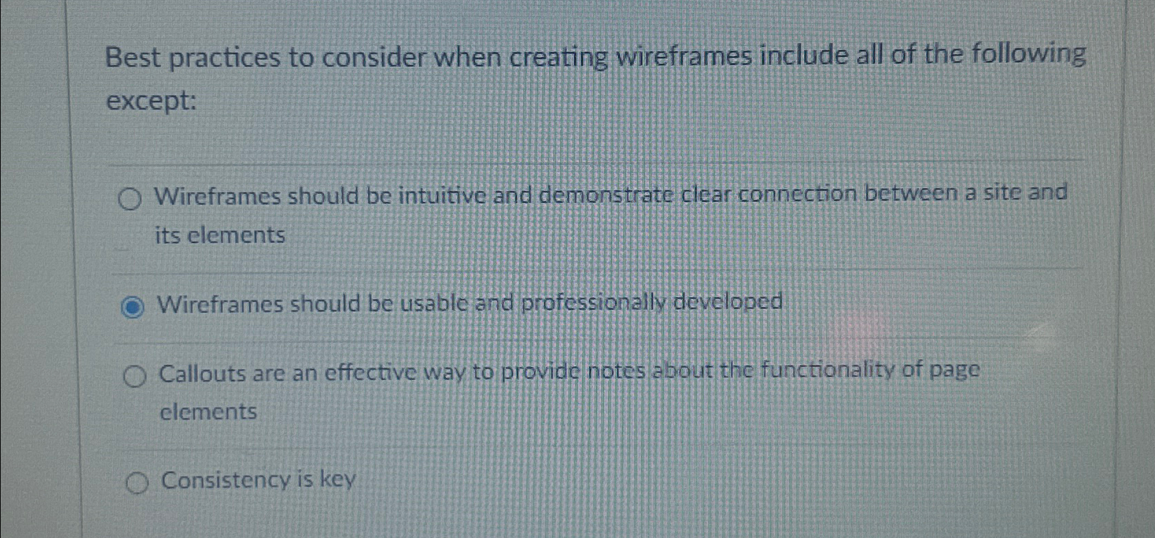 Solved Best practices to consider when creating wireframes | Chegg.com