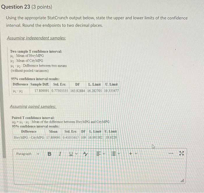 Solved Questions 22-25 refer to the following scenario. Data | Chegg.com