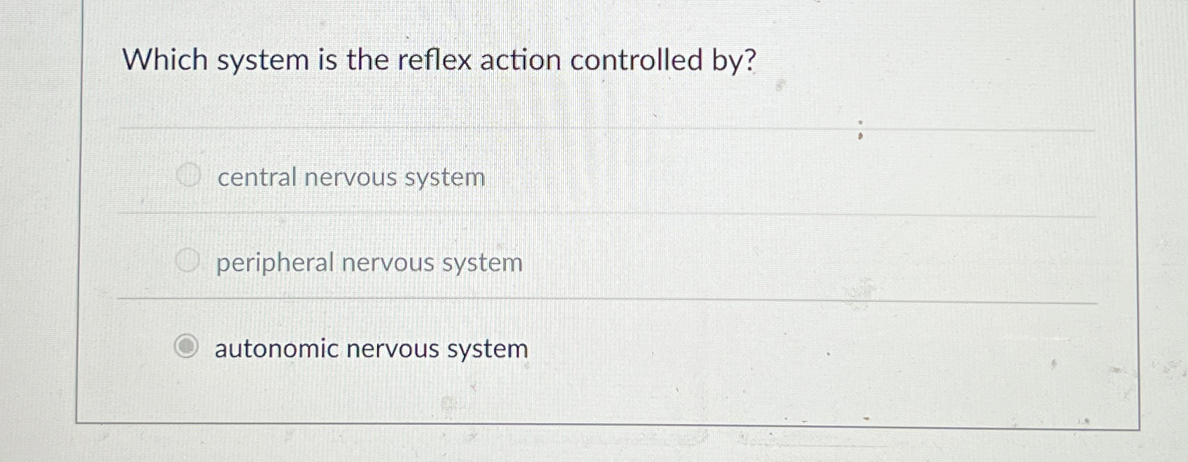 Solved Which system is the reflex action controlled | Chegg.com