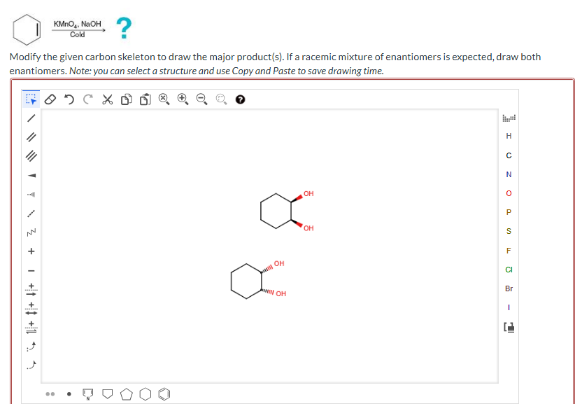 Solved Modify the given carbon skeleton to draw the major | Chegg.com