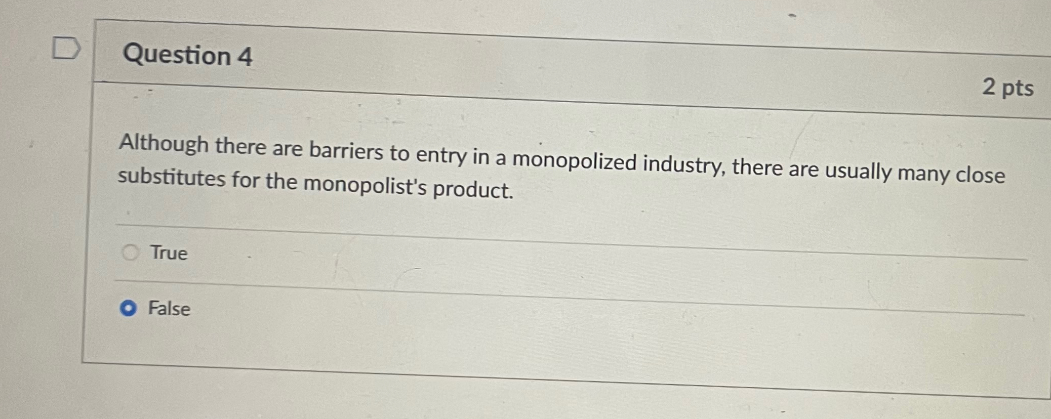Solved Question 42 ﻿ptsAlthough there are barriers to entry | Chegg.com