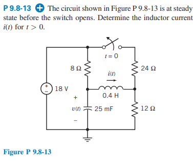 Solved P 9.8-13 ﻿bigoplus The circuit shown in Figure P | Chegg.com