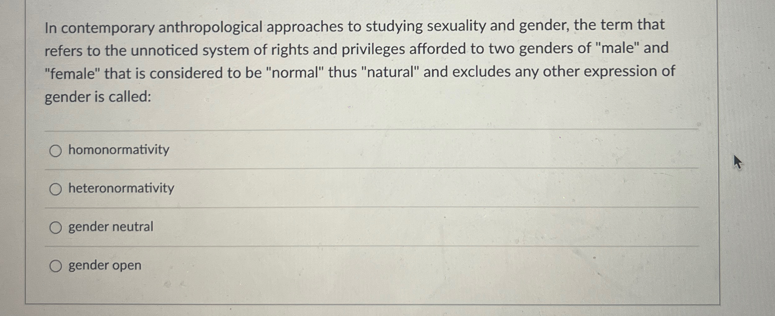 Solved In contemporary anthropological approaches to | Chegg.com