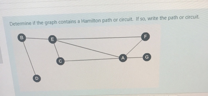 Solved Determine if the graph contains a Hamilton path or | Chegg.com