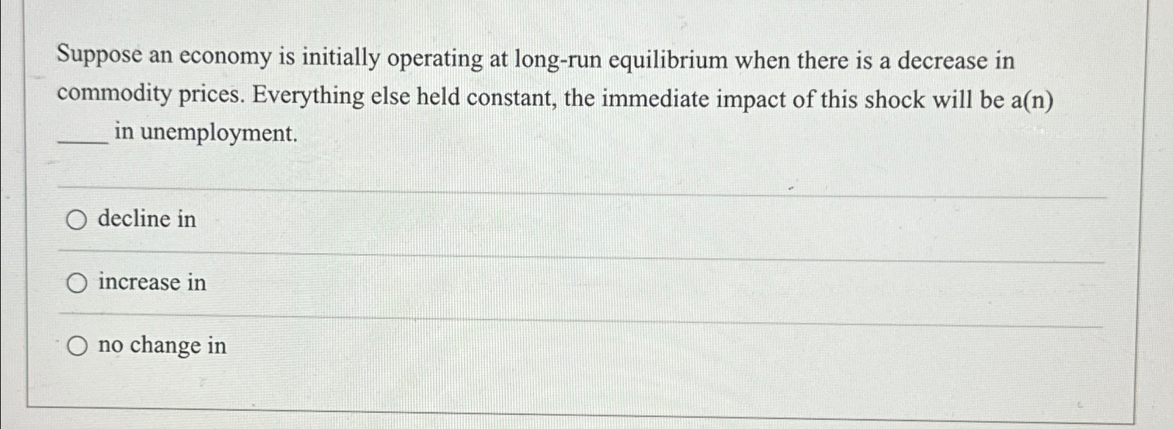 Solved Suppose an economy is initially operating at long-run | Chegg.com