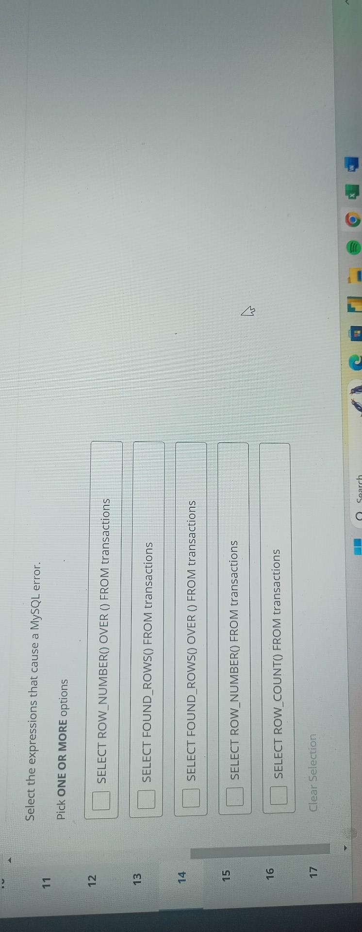 Solved Select the expressions that cause a MySQL error. Pick | Chegg.com